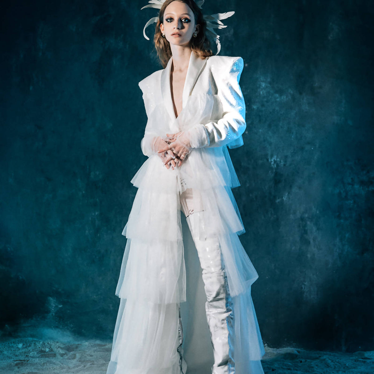 Ruffled Coat, White Coat, dress coat, sequin coat, | NOT JUST A LABEL